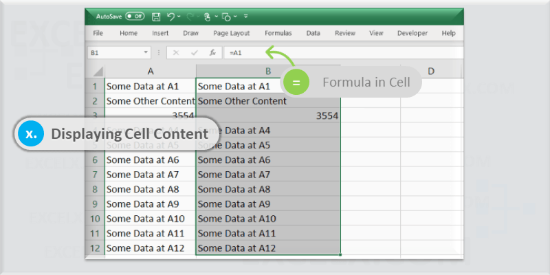 Display Cell Contents In Another Cell In Excel Excel