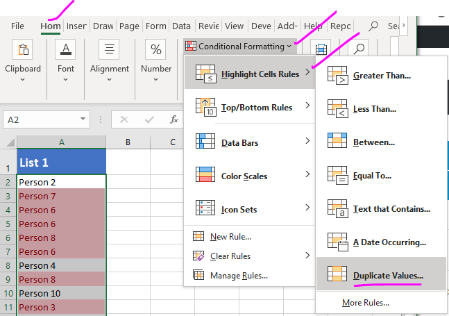Finding The Duplicates In Excel
