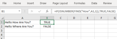 Excel If Cell Contains Text