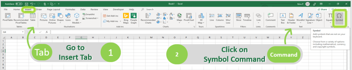 List of Symbols in Excel and Usage - List and Usage