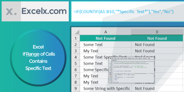 Check If Range Of Cells Contains Specific Text Excel