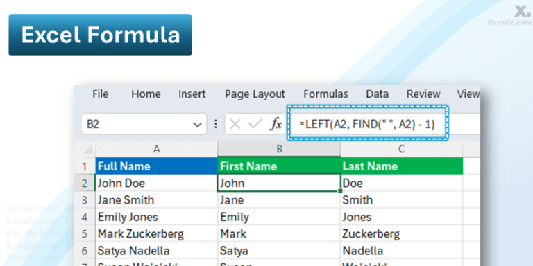 Split First And Last Name In Excel Excel