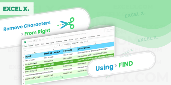 Excel Formula to Remove Characters From Right - Excel