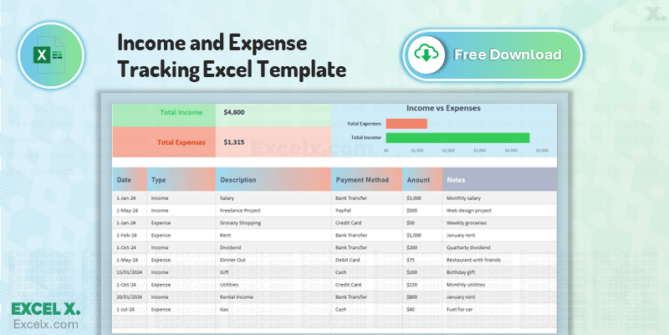 Top Income and Expense Tracking Excel Templates | Excelx.com
