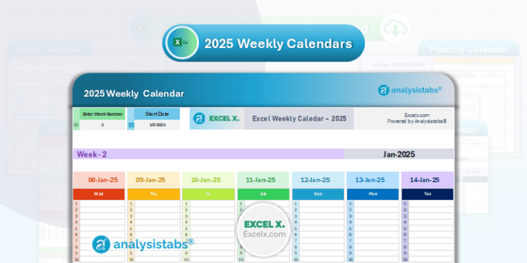 2025 Calendar Excel Templates (Free Download) | Excelx.com