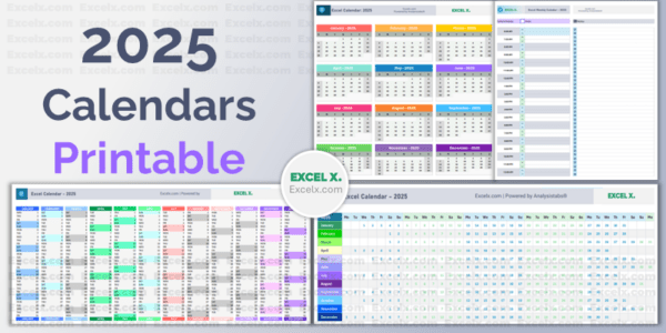 2025 Calendar Excel Templates (Free Download) - Excel 2025 Calendar Excel Templates (Free Download) - Excel