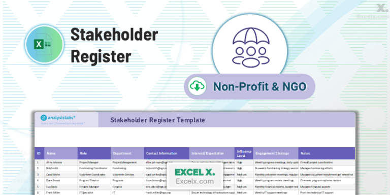 Top Stakeholder Register Templates (Free Download) | Excelx.com