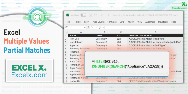 Mastering Excel Formula For Partial Matches Using Vlookup Xlookup If Filter Excel
