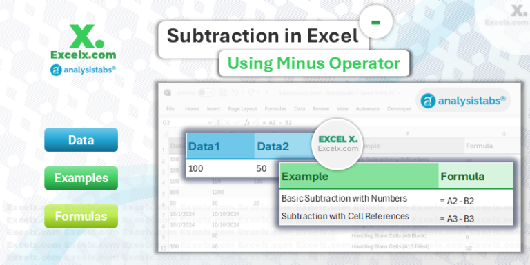 How To Subtract In Excel Step By Step Guide With Examples Excel