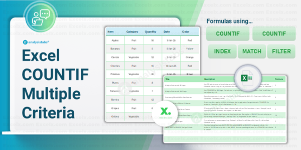 Excel COUNTIF Multiple Criteria: OR, AND & FILTER Formulas - Excel Excel COUNTIF Multiple Criteria: OR, AND & FILTER Formulas - Excel