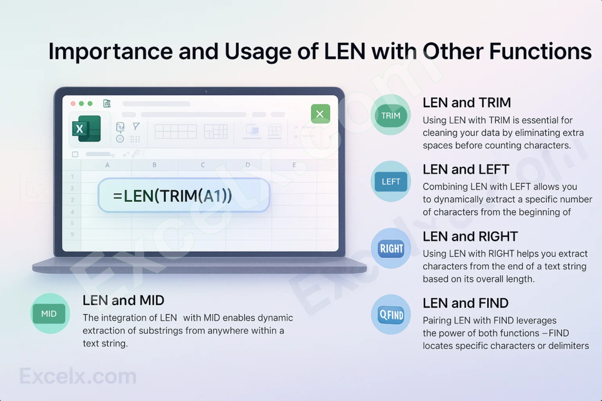 Using LEN And TRIM, LEFT, RIGHT, MID, FIND & SUBSTITUTE Functions ...
