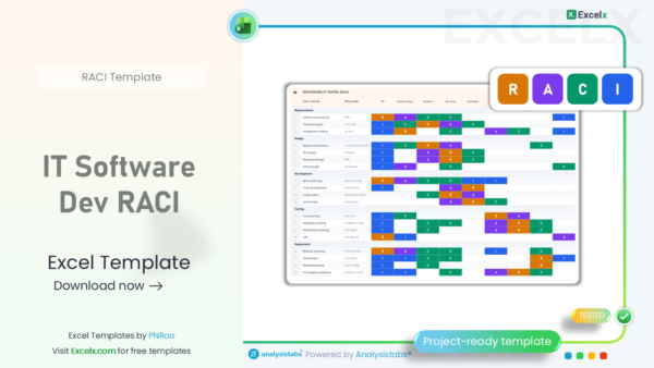 RACI Matrix Template Excel — Free Download 2026 | 52 Templates | Excelx.com