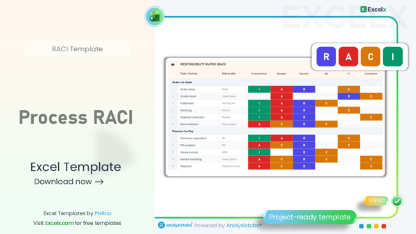RACI Matrix Template Excel — Free Download 2026 | 52 Templates | Excelx.com