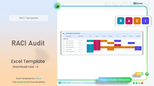 RACI Matrix Template Excel — Free Download 2026 | 52 Templates | Excelx.com