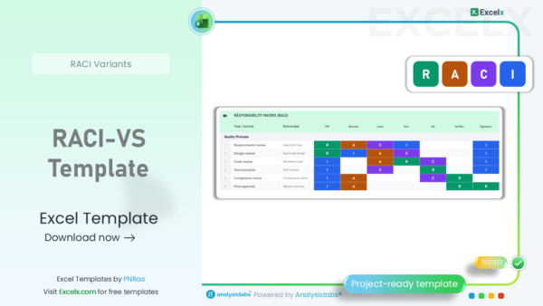 RACI Matrix Template Excel — Free Download 2026 | 52 Templates | Excelx.com