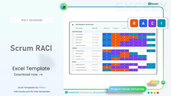 RACI Matrix Template Excel — Free Download 2026 | 52 Templates | Excelx.com